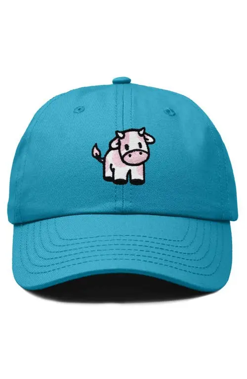 DALIX Strawberry Cow Embroidered Cap - Teal