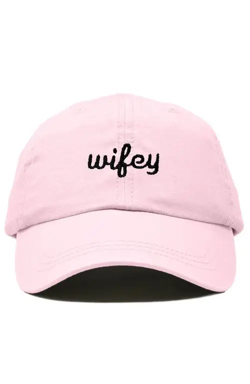 DALIX Wifey Embroidered Cap - Washed Pink