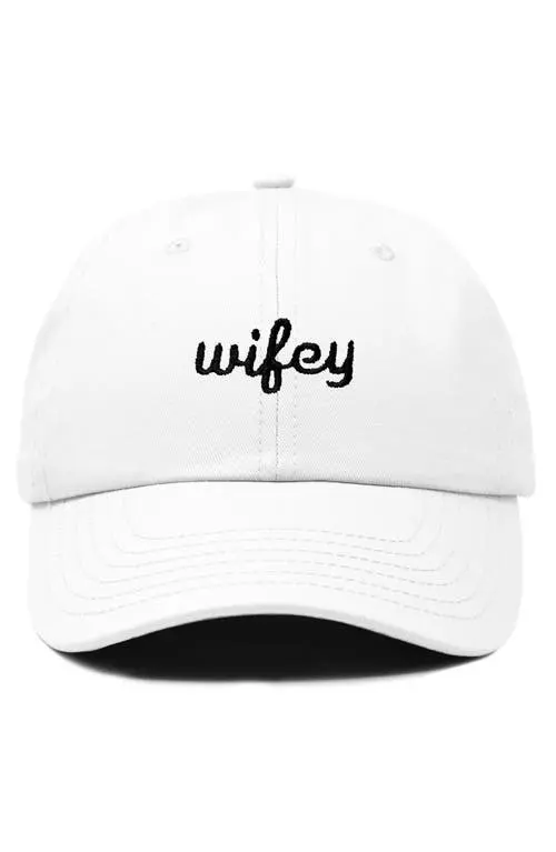 DALIX Wifey Embroidered Cap - White