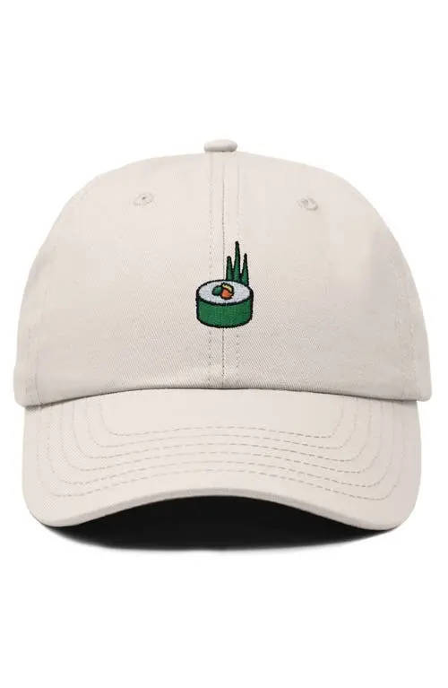 DALIX Sushi Roll Embroidered Cap - Beige