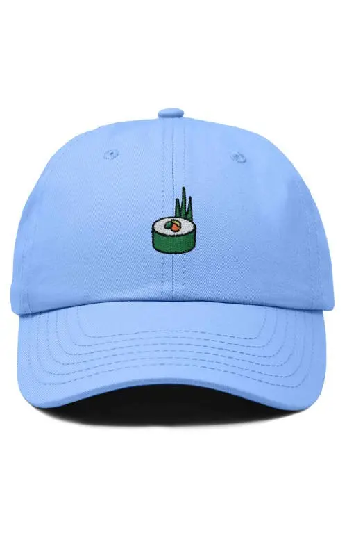 DALIX Sushi Roll Embroidered Cap - Light Blue