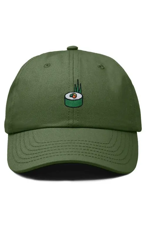 DALIX Sushi Roll Embroidered Cap - Olive