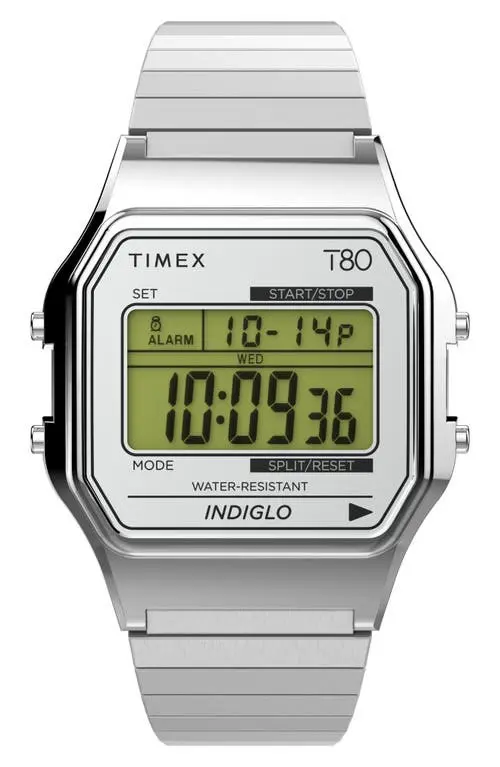 TIMEX® T80 Digital Bracelet Watch - Stainless Steel