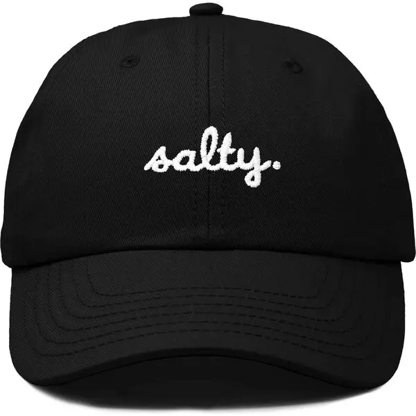 DALIX Salty Embroidered Baseball Cap - Black