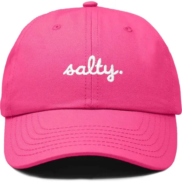 DALIX Salty Embroidered Baseball Cap - Hot Pink