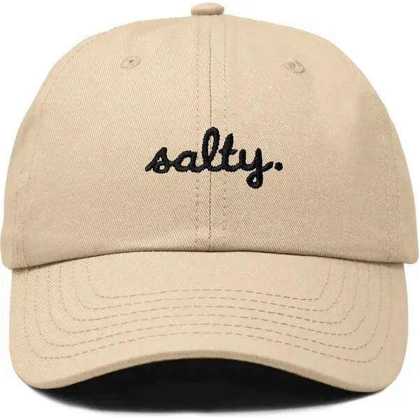 DALIX Salty Embroidered Baseball Cap - Khaki