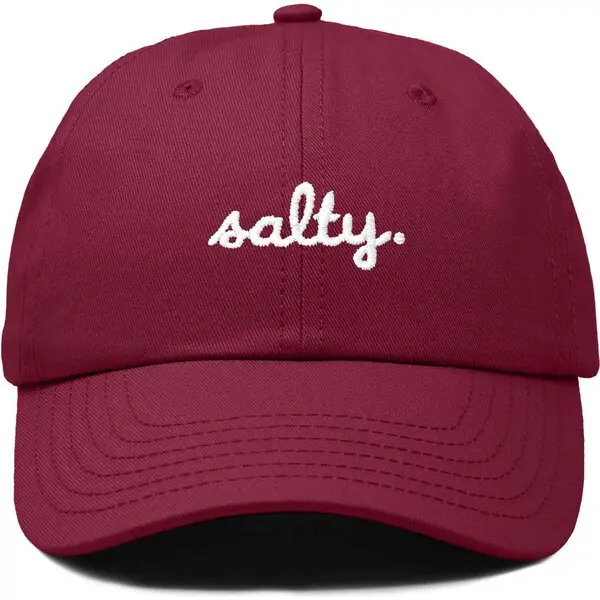 DALIX Salty Embroidered Baseball Cap - Maroon