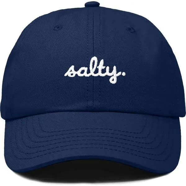 DALIX Salty Embroidered Baseball Cap - Navy Blue