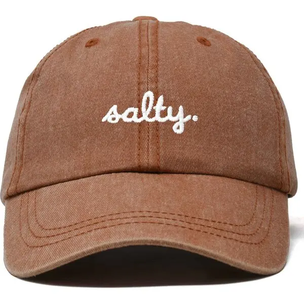 DALIX Salty Embroidered Baseball Cap - Washed Orange