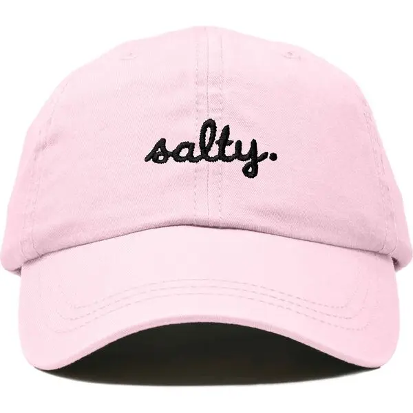 DALIX Salty Embroidered Baseball Cap - Washed Pink