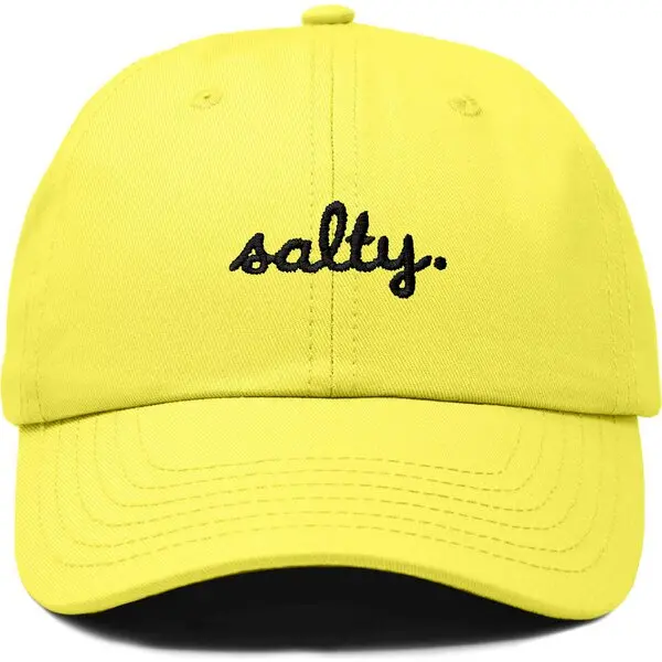 DALIX Salty Embroidered Baseball Cap - Yellow