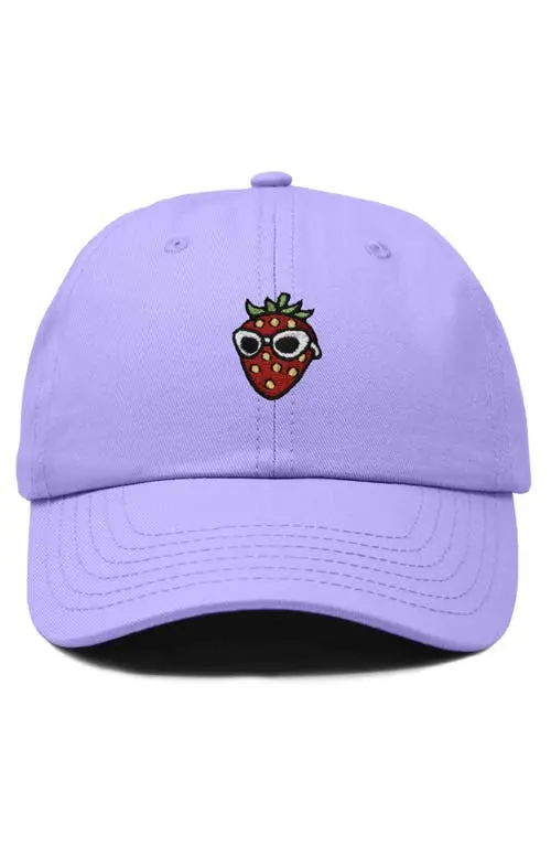 DALIX Strawberry Embroidered Cap - Lavender