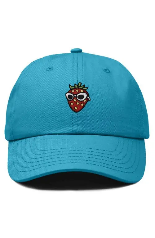 DALIX Strawberry Embroidered Cap - Teal