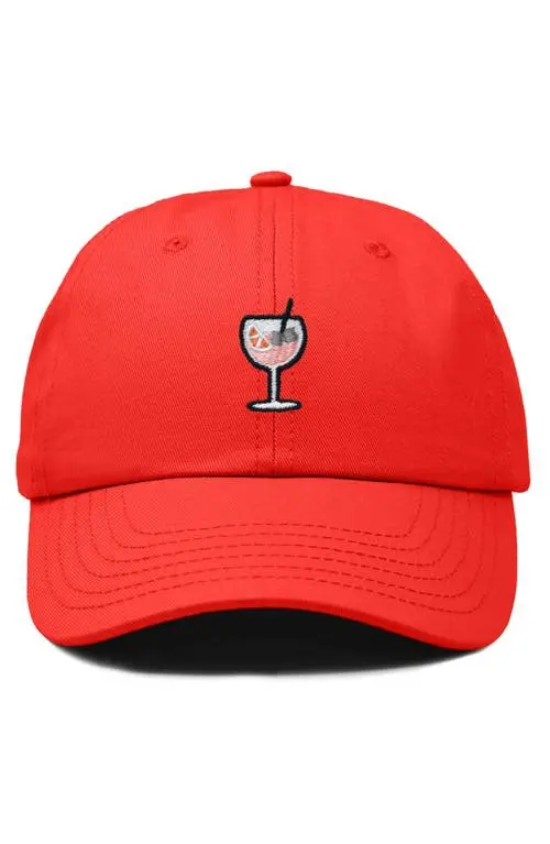 DALIX Spritz Embroidered Baseball Cap - Red