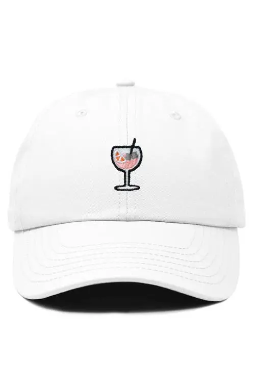 DALIX Spritz Embroidered Baseball Cap - White