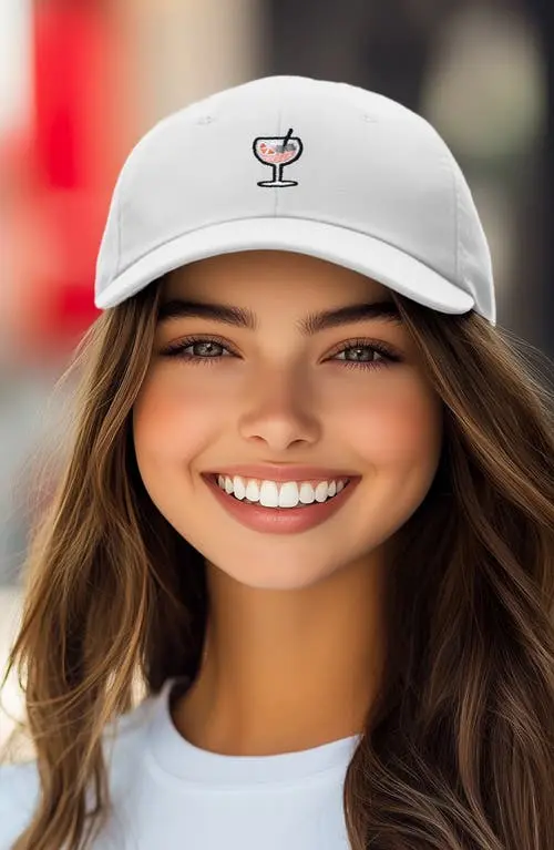 DALIX Spritz Embroidered Baseball Cap - White