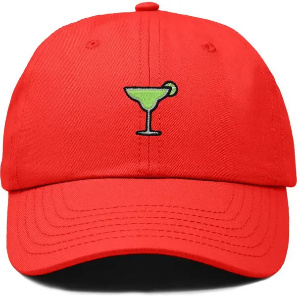 DALIX Margarita Embroidered Cap - Red