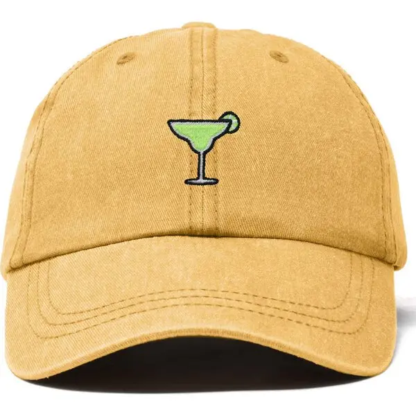 DALIX Margarita Embroidered Cap - Washed Gold