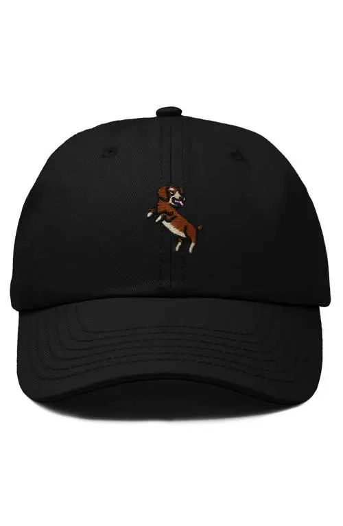 DALIX Dachshund Embroidered Cap - Black