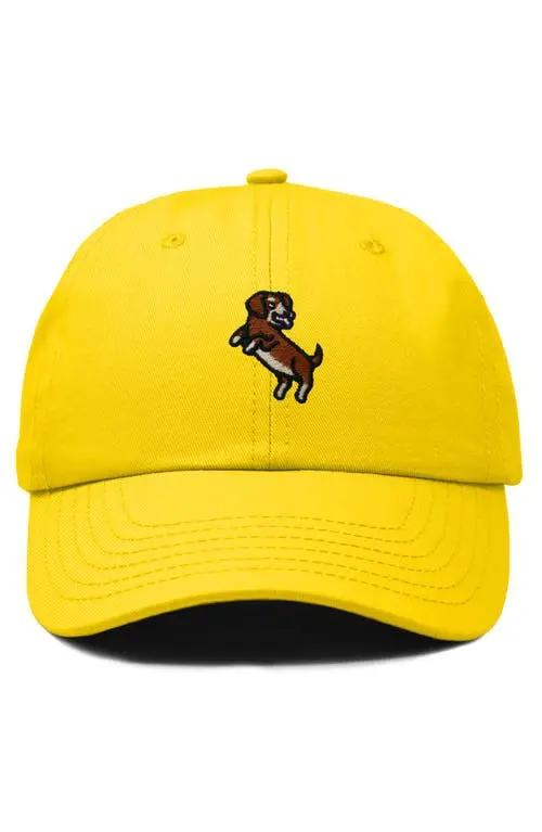 DALIX Dachshund Embroidered Cap - Gold