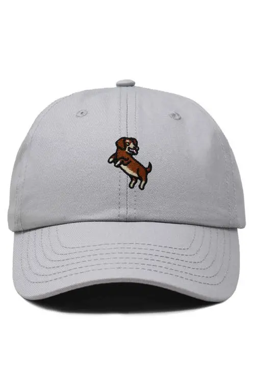 DALIX Dachshund Embroidered Cap - Gray