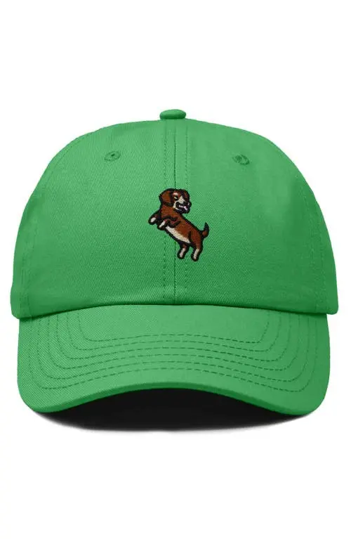 DALIX Dachshund Embroidered Cap - Kelly Green