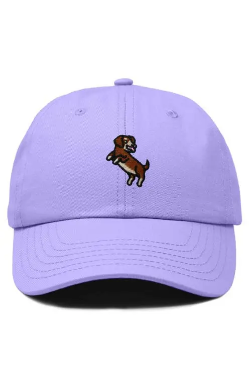 DALIX Dachshund Embroidered Cap - Lavender