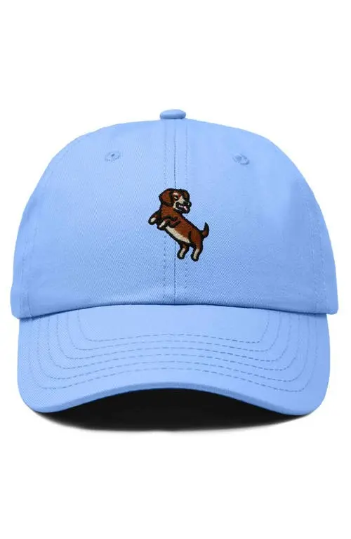 DALIX Dachshund Embroidered Cap - Light Blue