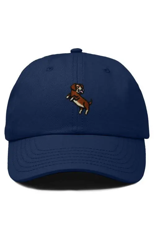 DALIX Dachshund Embroidered Cap - Navy Blue