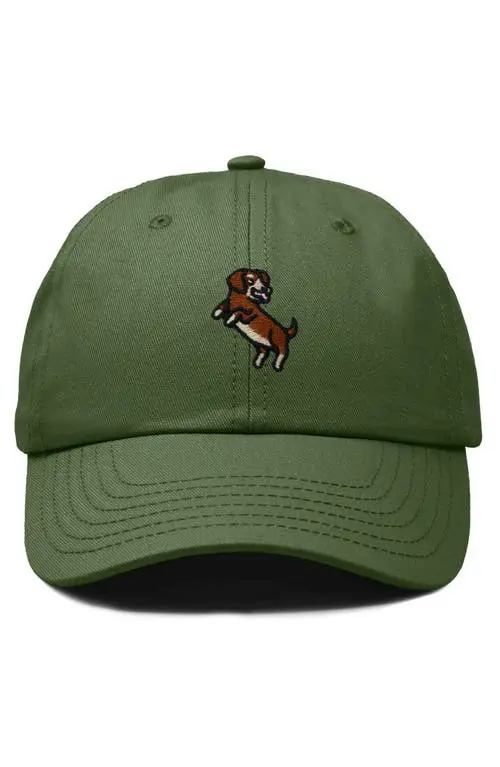 DALIX Dachshund Embroidered Cap - Olive