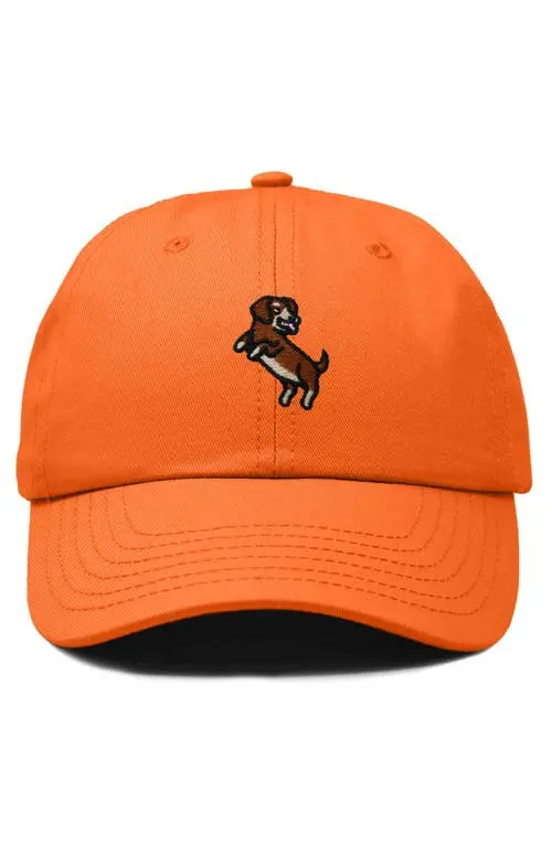 DALIX Dachshund Embroidered Cap - Orange