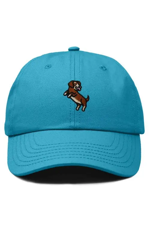 DALIX Dachshund Embroidered Cap - Teal