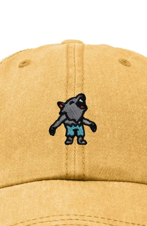 DALIX Werewolf Embroidered Cap - Washed Gold