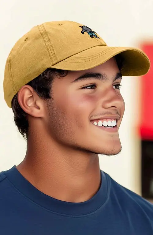 DALIX Werewolf Embroidered Cap - Washed Gold