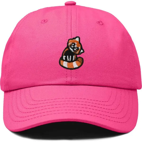 DALIX Panda Embroidered Cap - Hot Pink