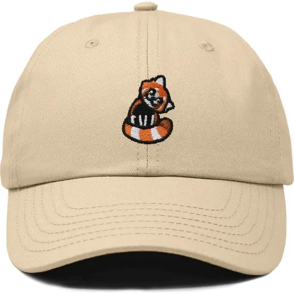 DALIX Panda Embroidered Cap - Khaki