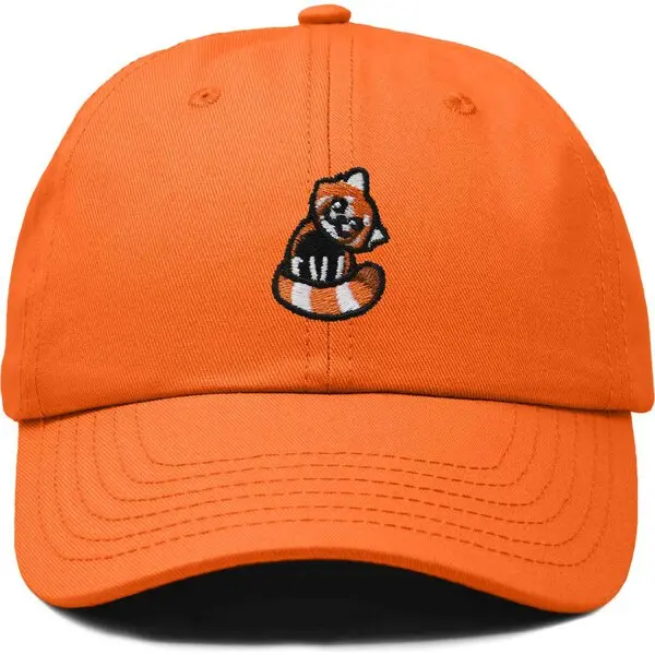 DALIX Panda Embroidered Cap - Orange