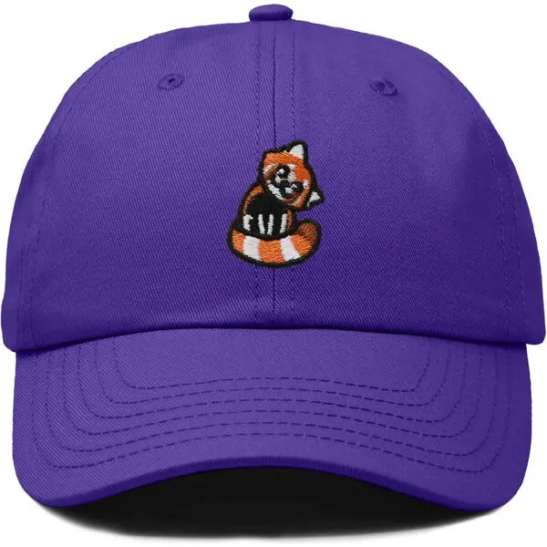 DALIX Panda Embroidered Cap - Purple