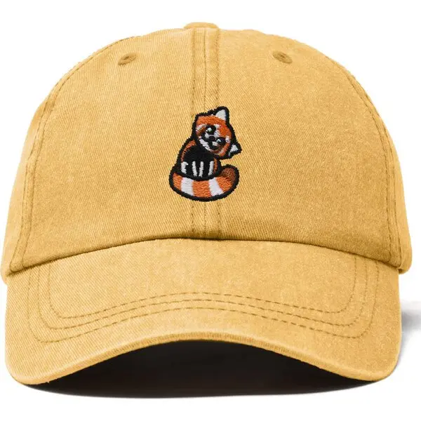 DALIX Panda Embroidered Cap - Washed Gold
