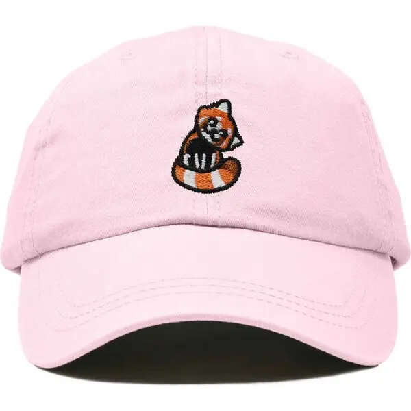 DALIX Panda Embroidered Cap - Washed Pink