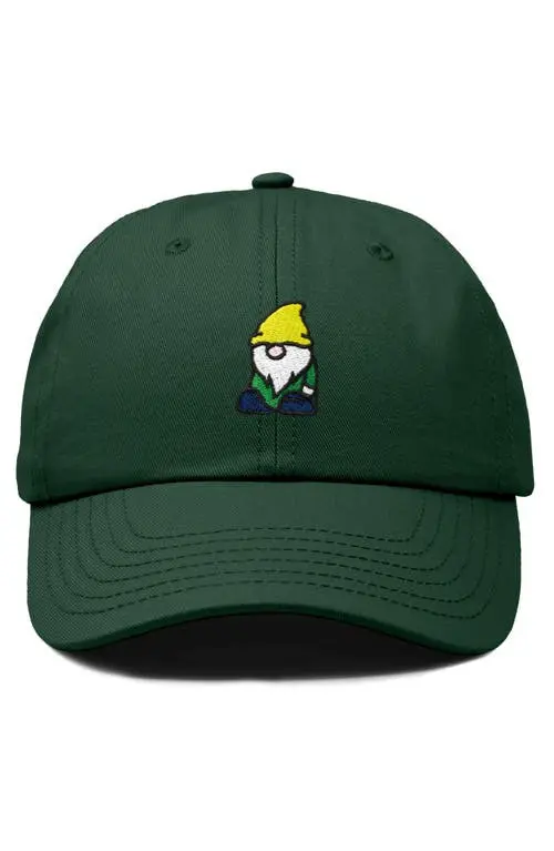 DALIX Gnome Embroidered Cap - Dark Green