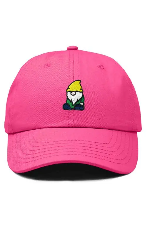 DALIX Gnome Embroidered Cap - Hot Pink