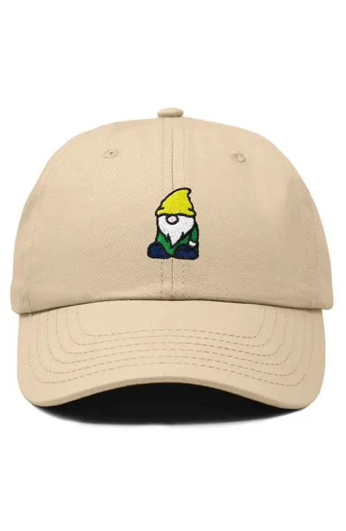 DALIX Gnome Embroidered Cap - Khaki