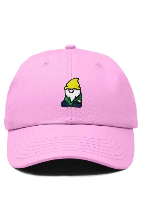 DALIX Gnome Embroidered Cap - Light Pink