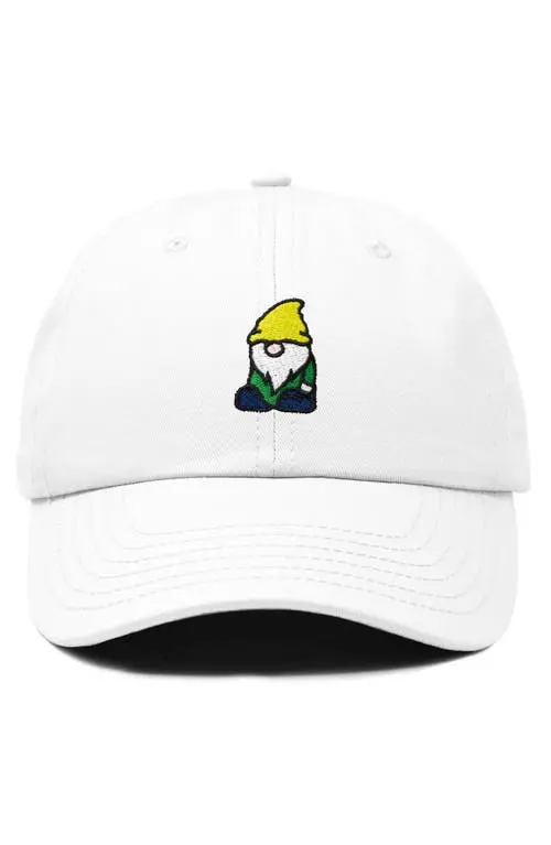 DALIX Gnome Embroidered Cap - White
