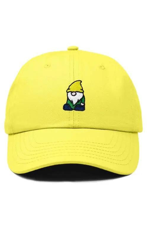 DALIX Gnome Embroidered Cap - Yellow