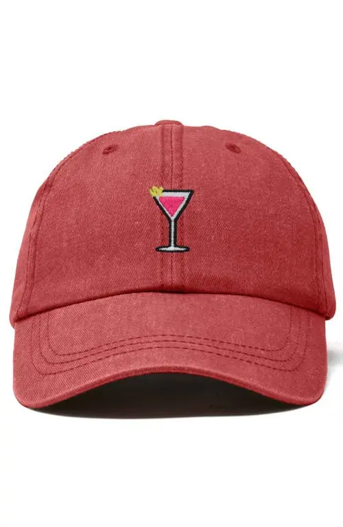DALIX Cosmo Embroidered Cap - Washed Red