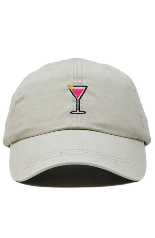DALIX Cosmo Embroidered Cap - Washed Stone White