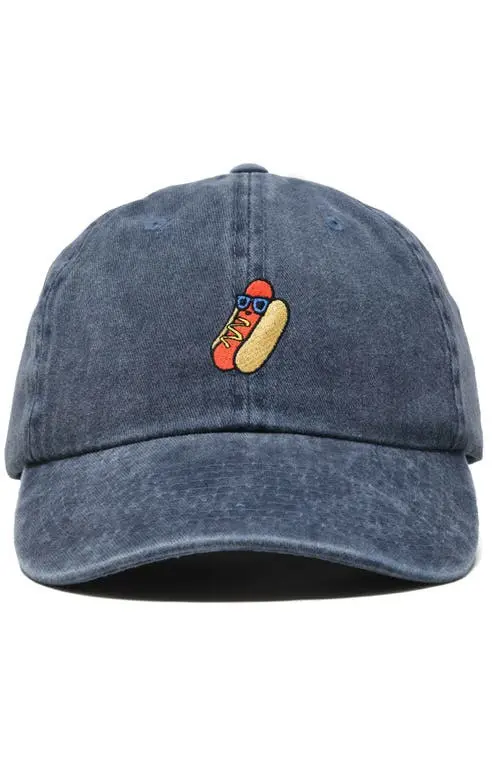 DALIX Dog Days Embroidered Cap - Washed Navy Blue
