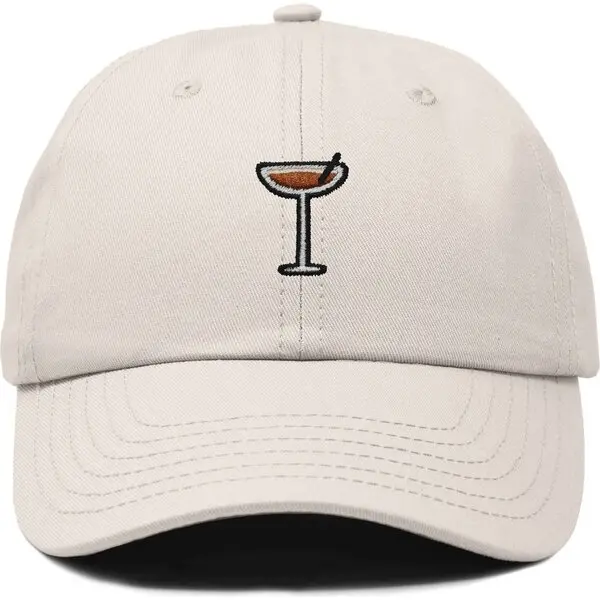 DALIX Espresso Martini Embroidered Cap - Beige